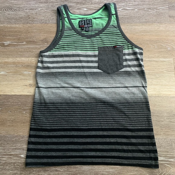 zero nineteen | Shirts | Zero Nineteen Green Striped Tank Top Mens Sz S ...